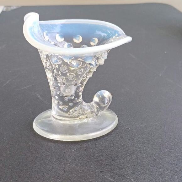 Fenton | Accents | Fenton Glass Opalescent Hobnail Cornucopia Vtg ...